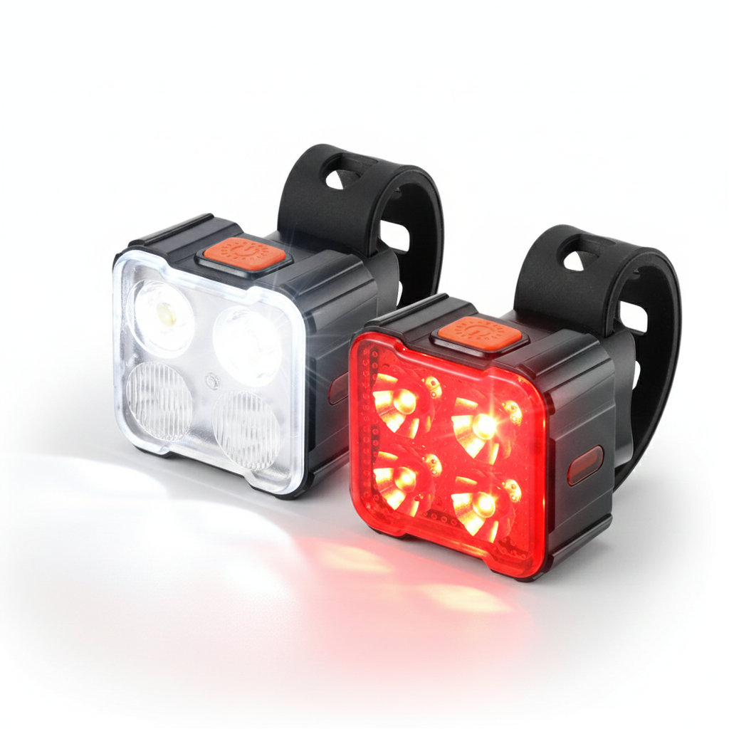 Fietsverlichting set LED 260 en 40 Lumen Voorlicht Achterlicht USB Opl ...